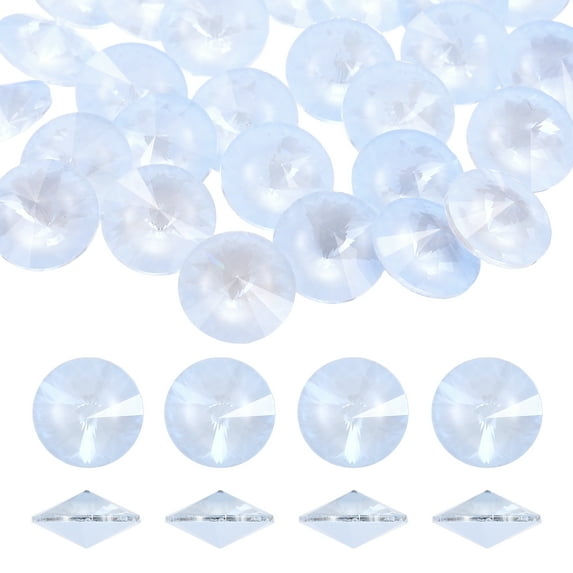 60Pcs Pointed Back Rhinestones, 10mm Round Faceted Crystal Rivoli ...