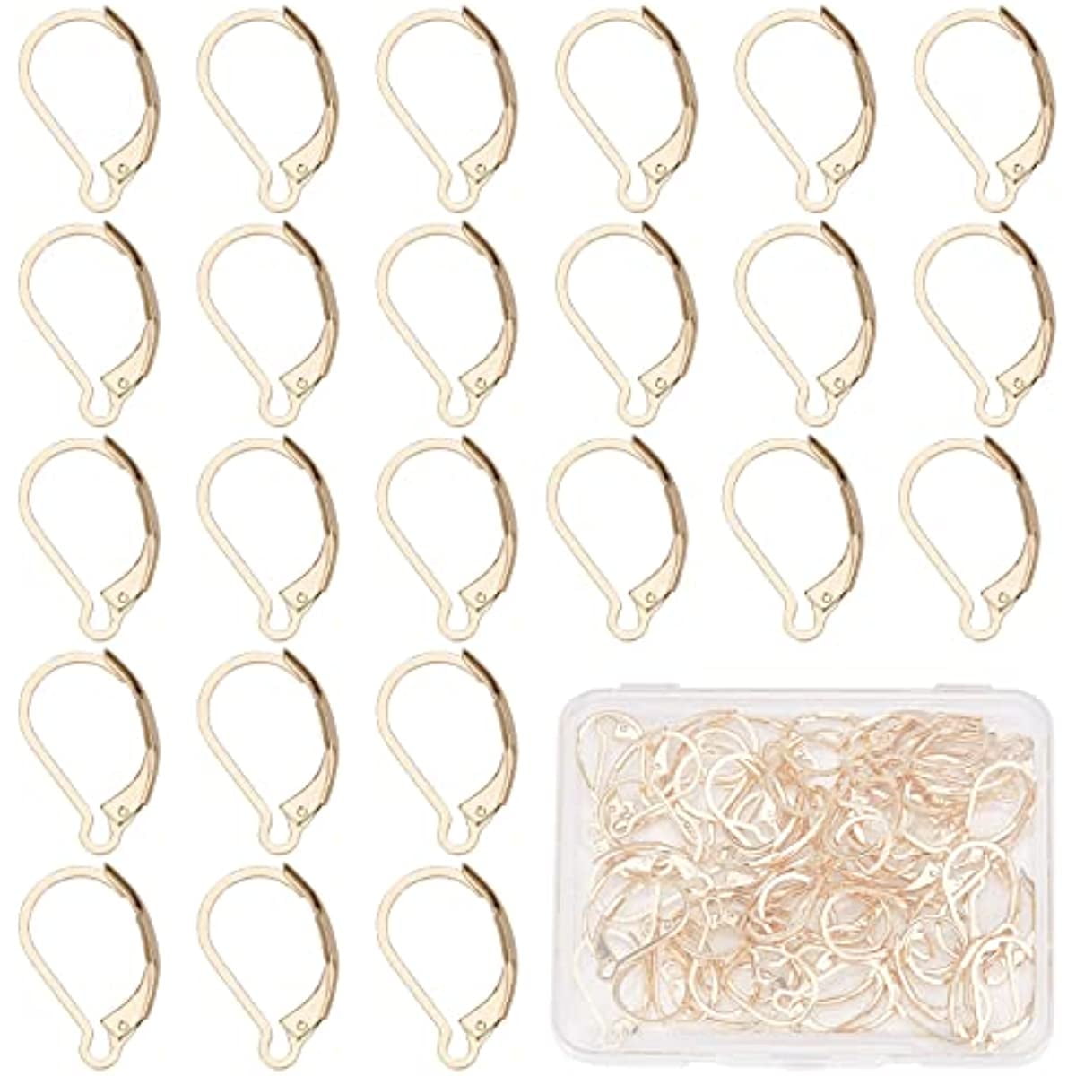 60Pcs Real 24K Gold Plated Leverback Earring Findings French Earring ...