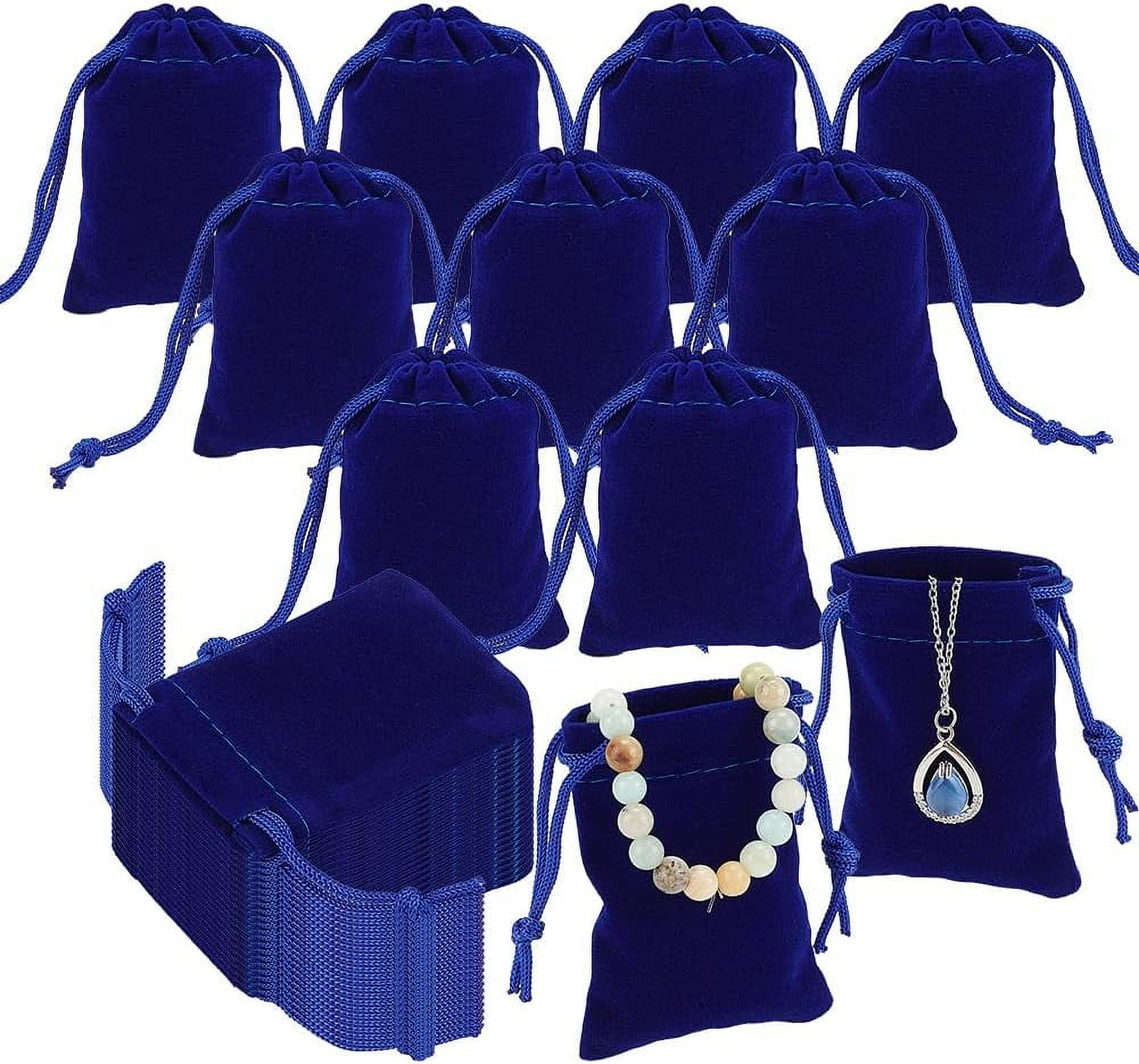 60Pcs Rectangle Velvet Drawstring Pouches Candy Gift Bags Christmas ...