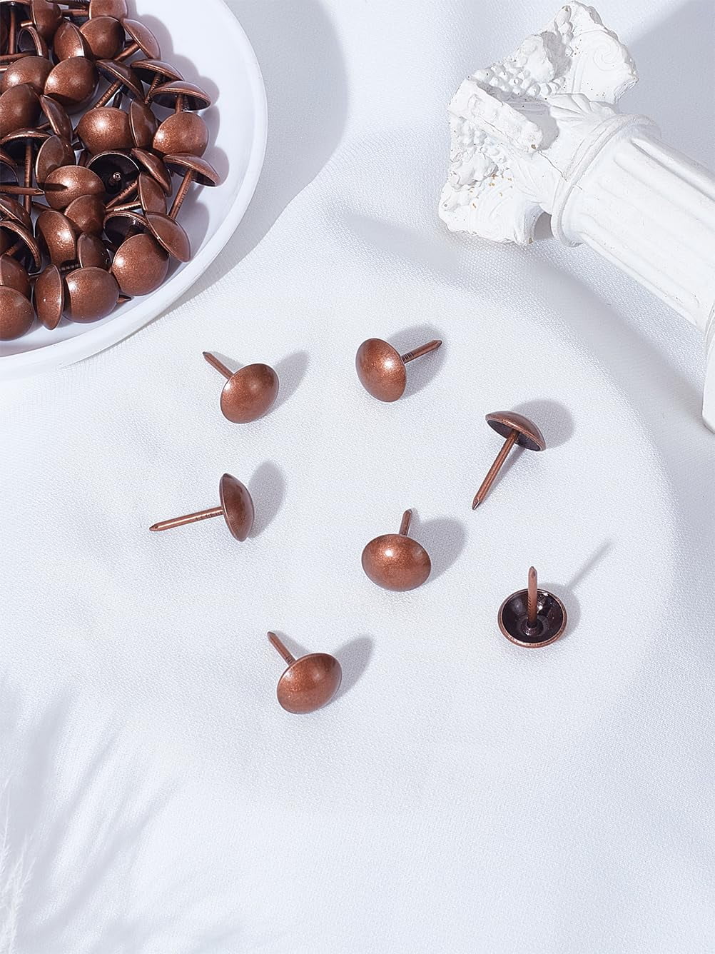 60Pcs Red Copper Iron Round Head Nails Sofa Foam Nails Iron Vintage ...