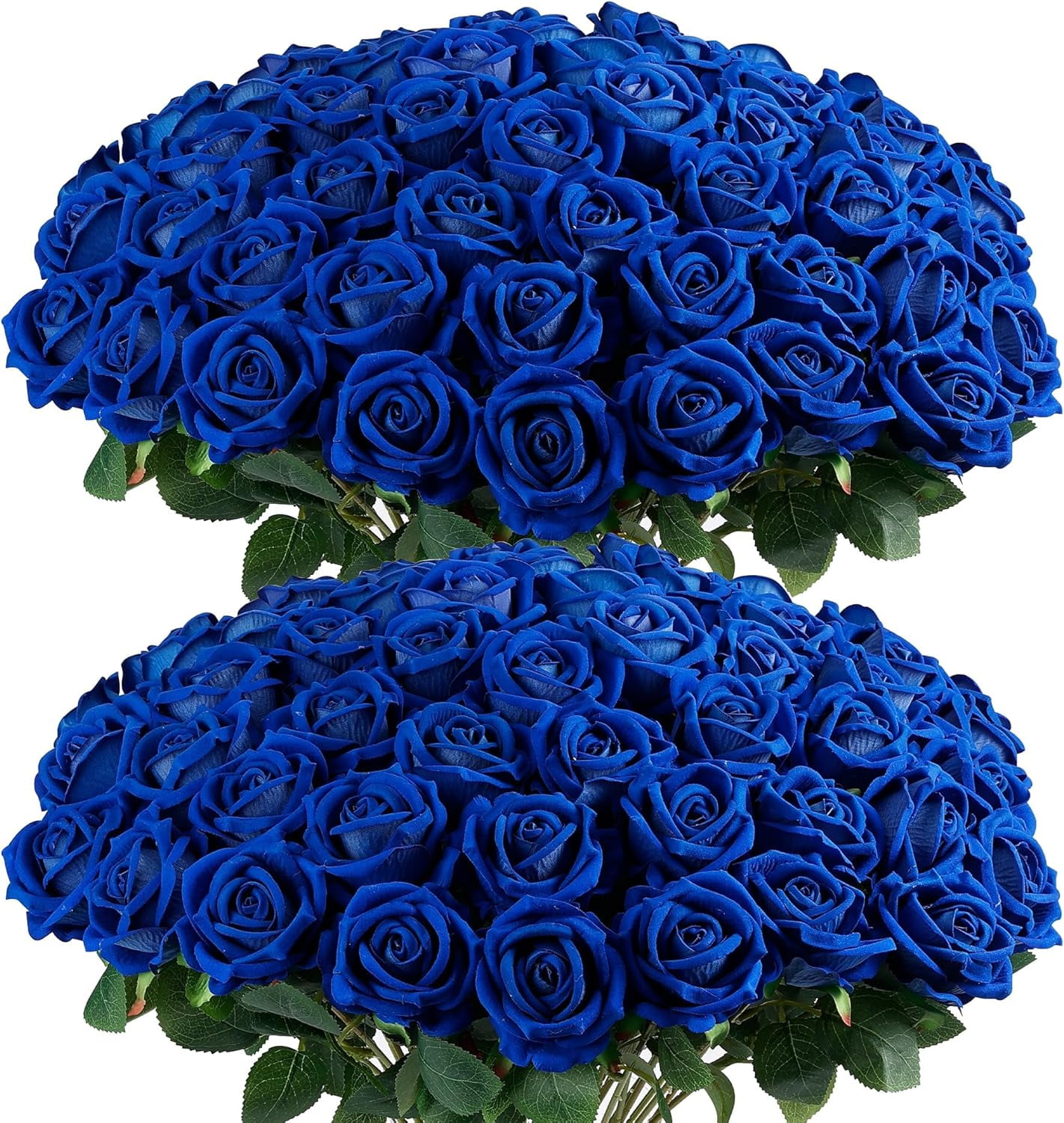 60Pcs Red Roses Artificial Flowers, Velvet Silk Faux Roses, Realistic ...