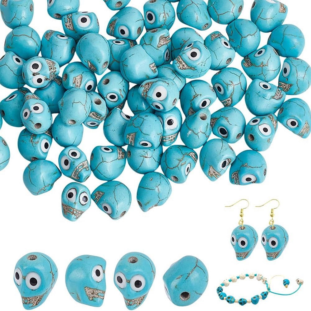 60Pcs Resin Imitation Gemstone Beads Turquoise 10x8x9mm Hole: 1.4mm ...