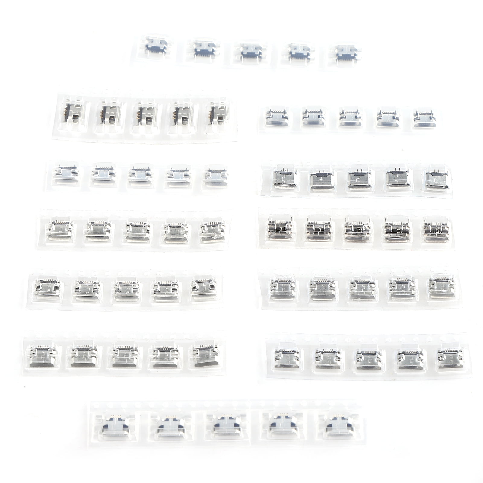 60Pcs SMD Connector Mini USB Stainless Steel Port 12 Kinds Industrial ...