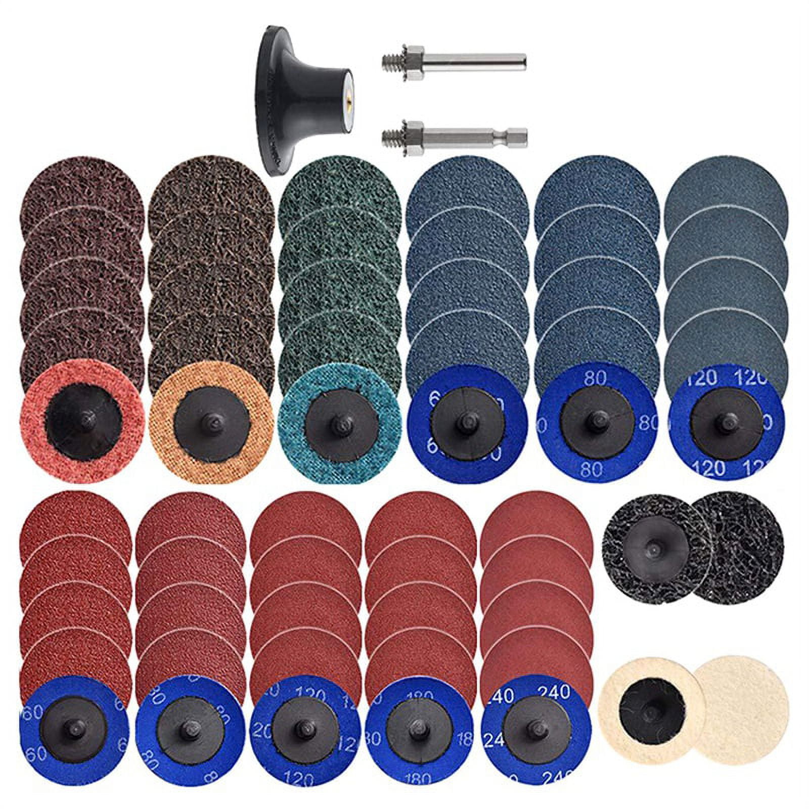 60 Pcs Sanding Discs Set 2 Inch Quick Change Sanding Discs with 1/4 ...