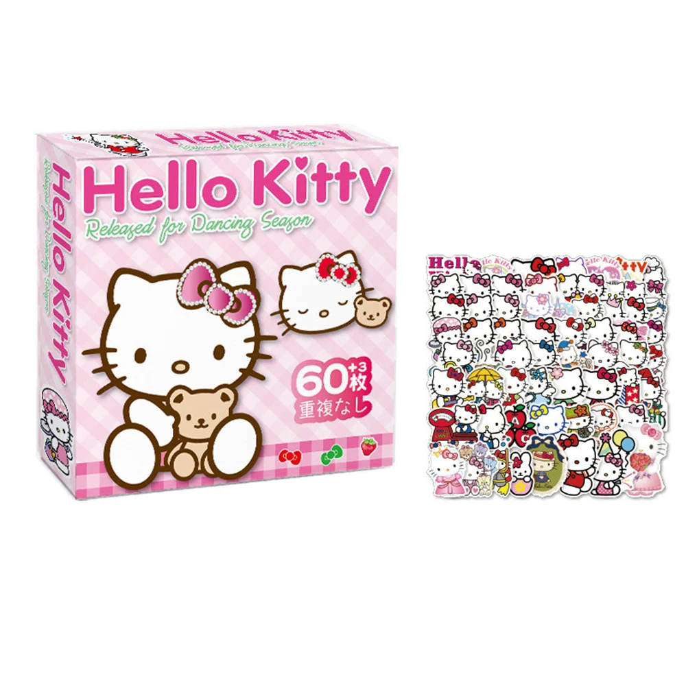 60Pcs Sanrio Kuromi Stickers Hello Kitty Cinnamoroll Pochacco for Kids ...