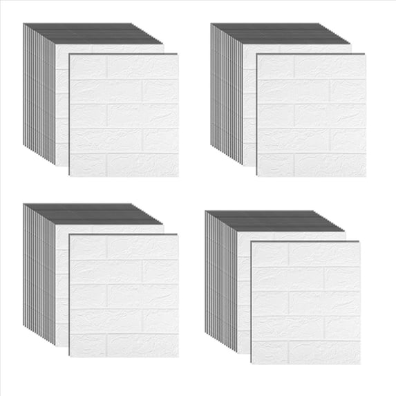 60Pcs Self-Adhesive 3D Brick Sticker DIY Waterproof Foam Wallpaper Room ...