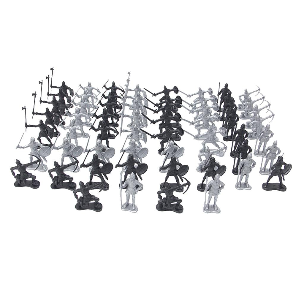 60Pcs Soldiers Figures Knights Horses Medieval Set Mini Model - Walmart.com