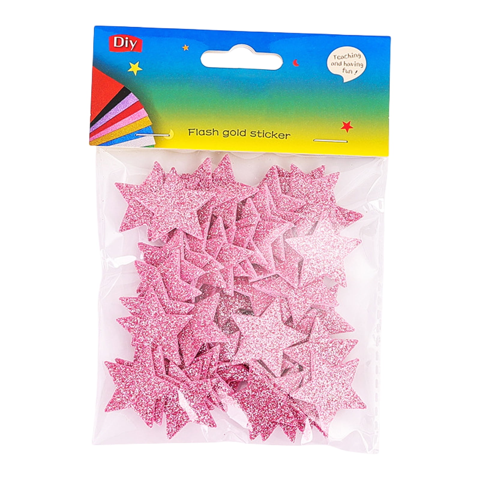 60Pcs Sparkling Star Sticker Glittering Adhesive Star Sticker Teacher ...