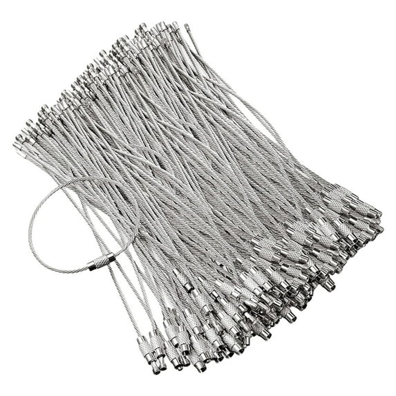 60Pcs Stainless Steels Wire Keychains Braided Steels Chain Heavy ...