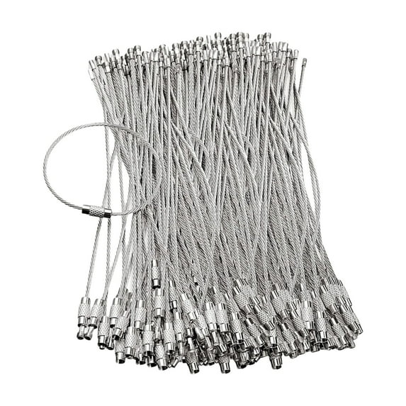60Pcs Stainless Steels Wire Keychains Rings Circles Metal Keychains ...