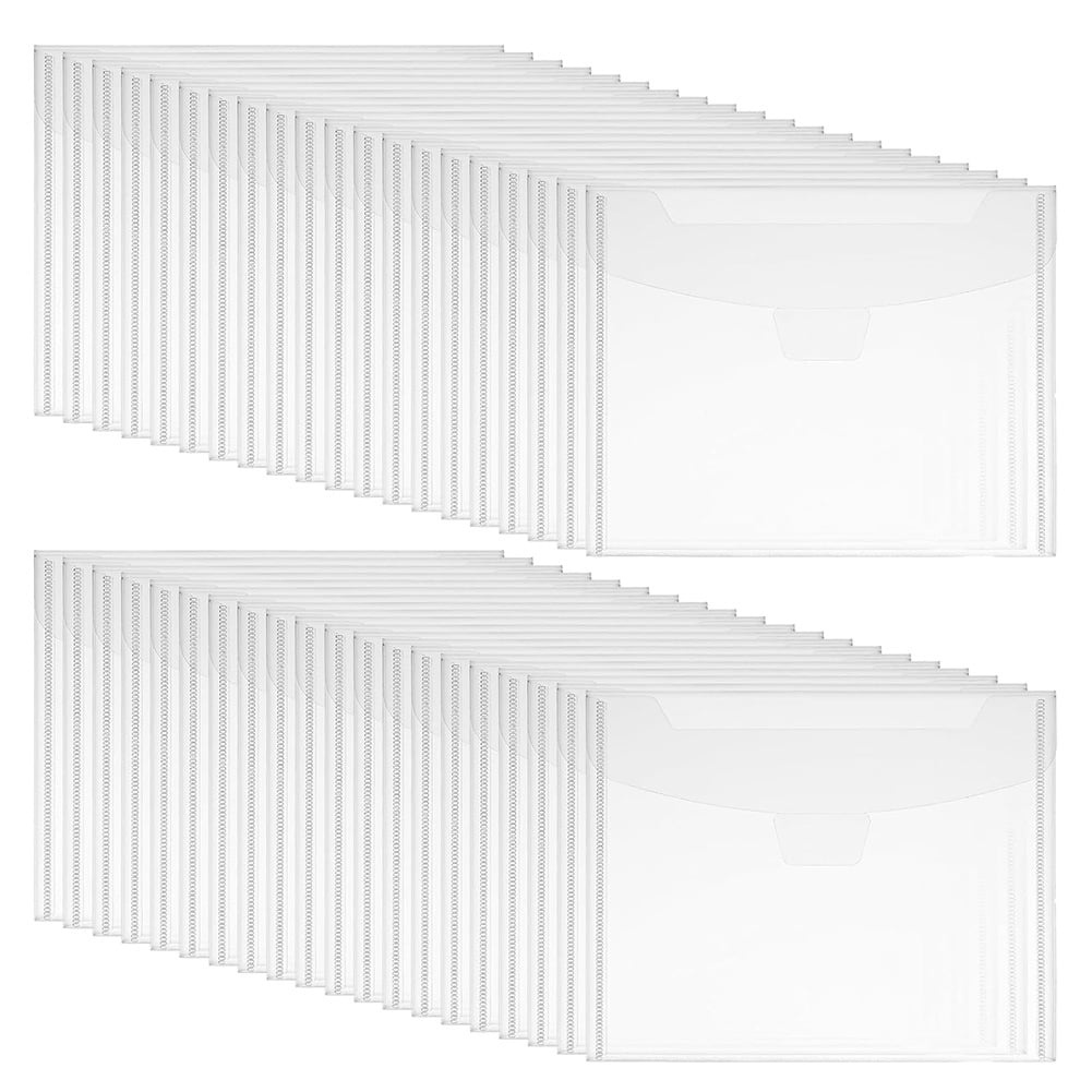 60Pcs Stamp and Die Storage Pockets Clear Plastic Envelopes ...