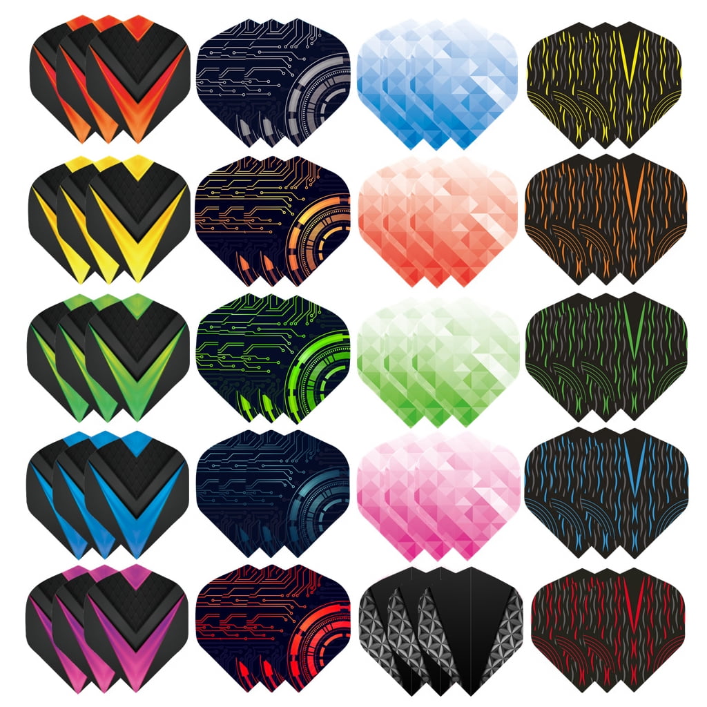 60Pcs Standard Dart Flights Darts Flight Darts Feather Wing Tail Mixed ...