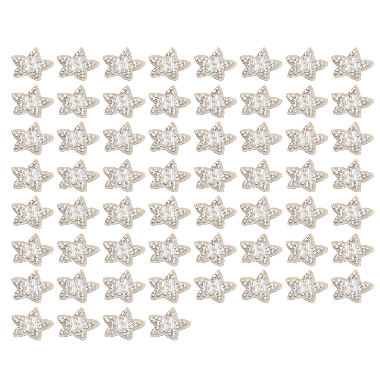 60Pcs Star Patches Shiny Faux Pearl Rhinestone Proper Size Multi ...
