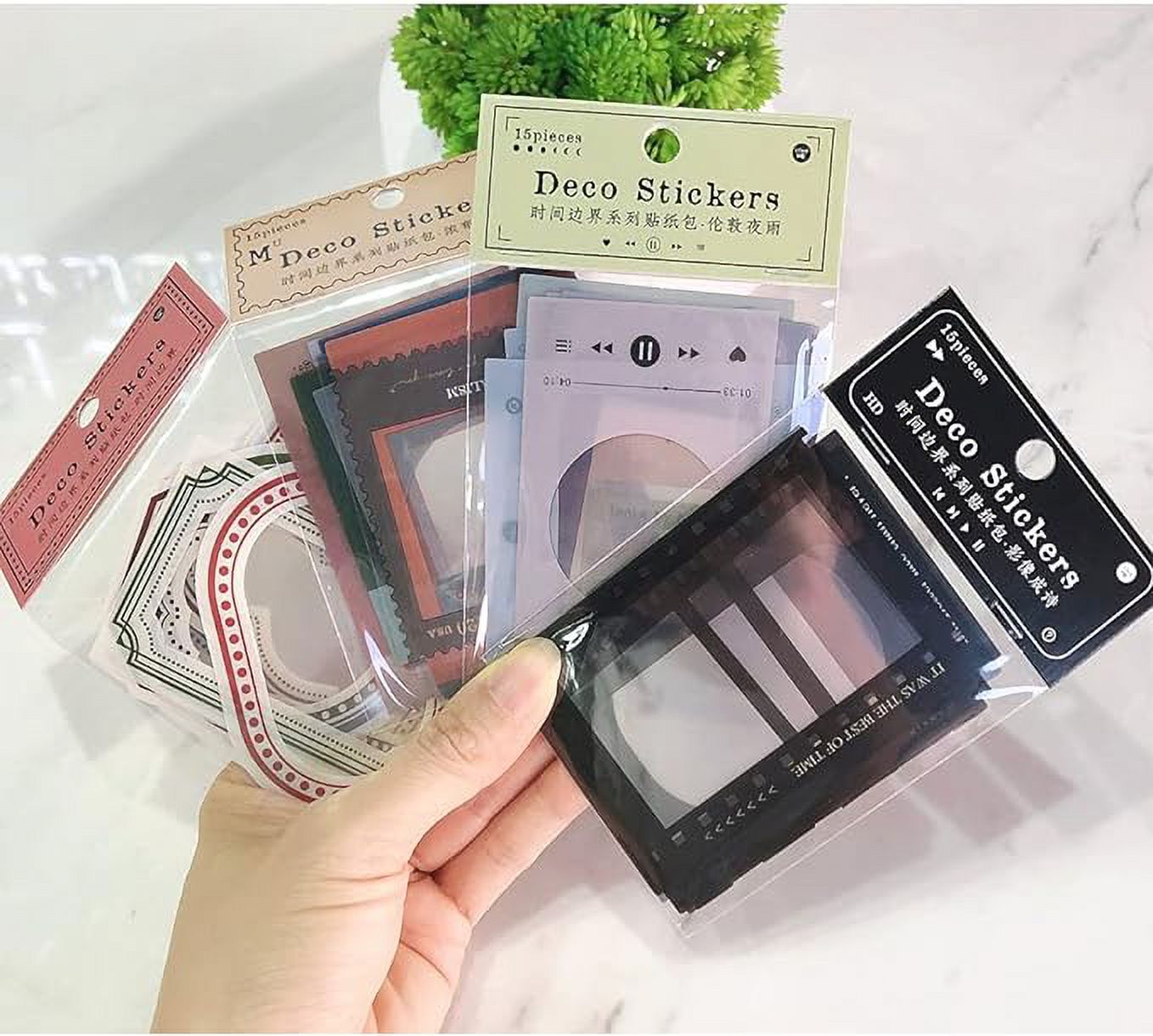 60Pcs Sticker Set DIY PET Decorative Stickers Scrapbook Decal Sticker ...