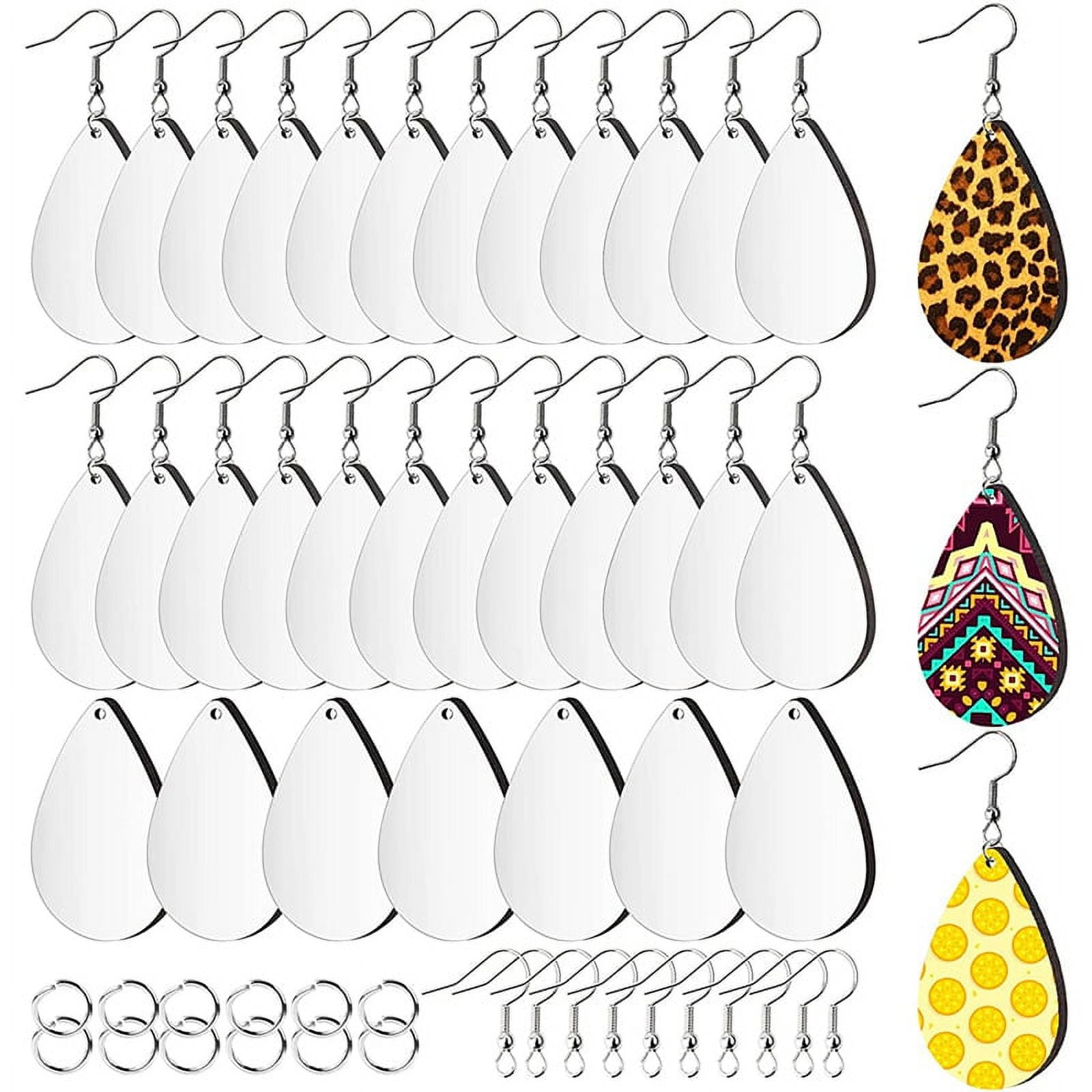 60Pcs Sublimation Blank Earrings Unfinished Teardrop Heat Transfer ...
