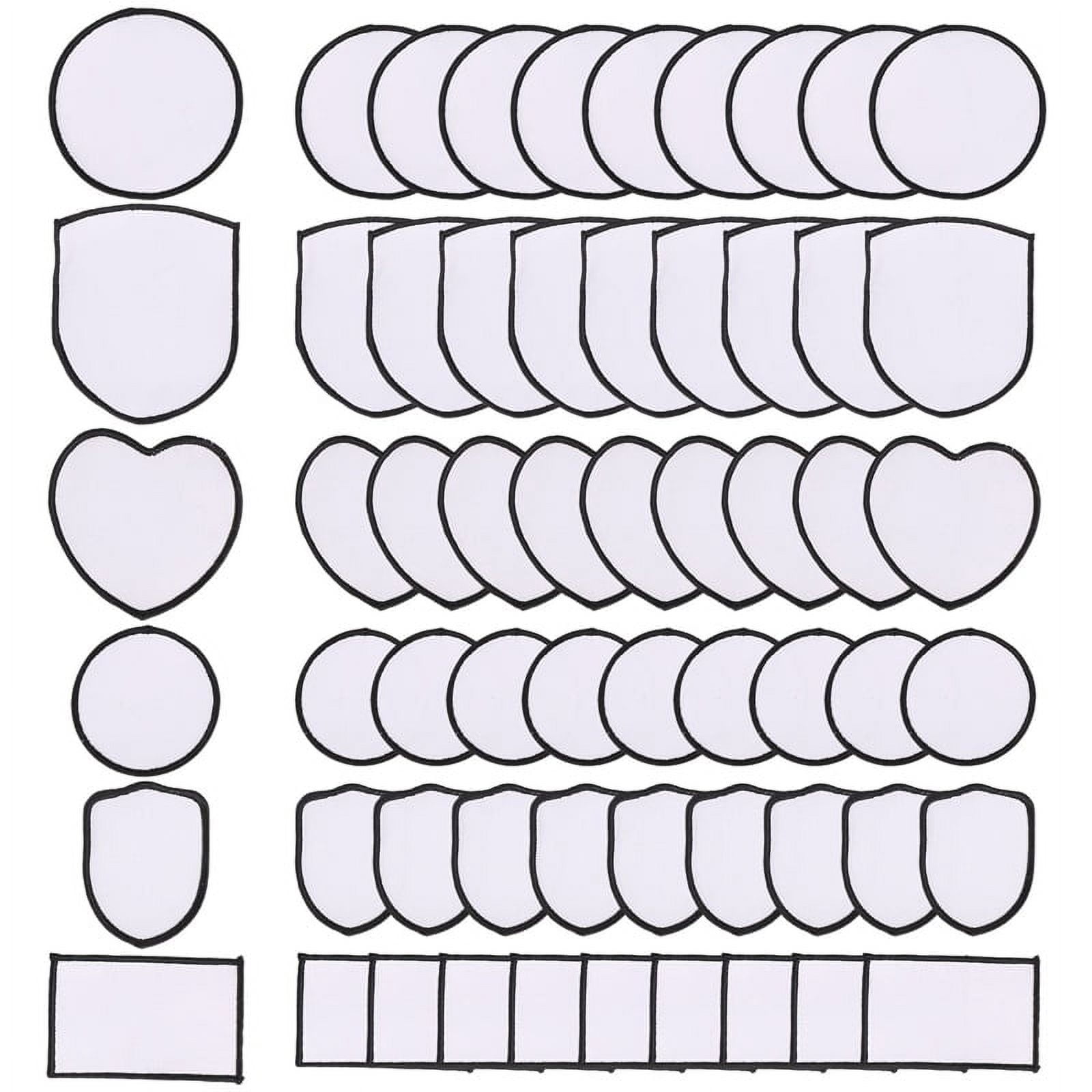 60Pcs Sublimation Blanks Patches Fabric Iron-on Patch Repair Blank for ...