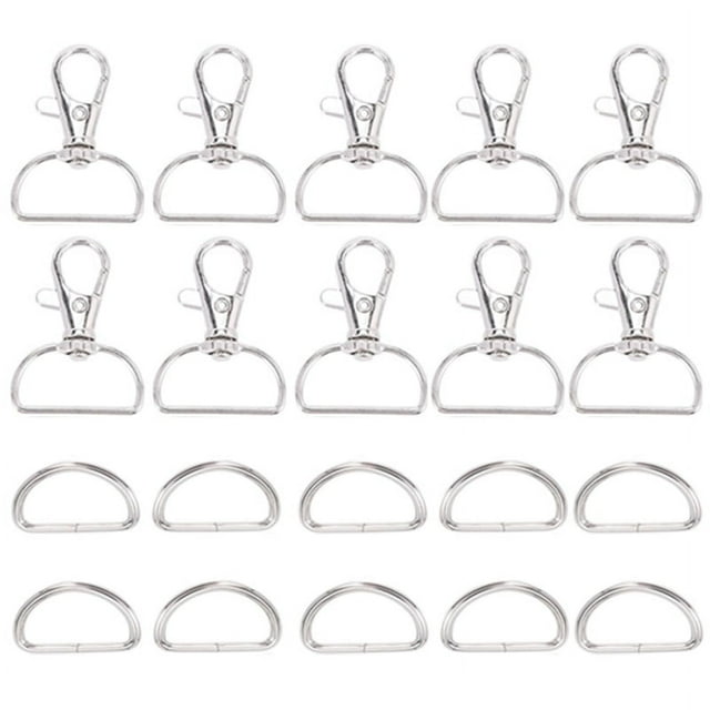 60Pcs Swivel Snap Hooks And D Rings For Lanyard And Sewing Projects (1 ...