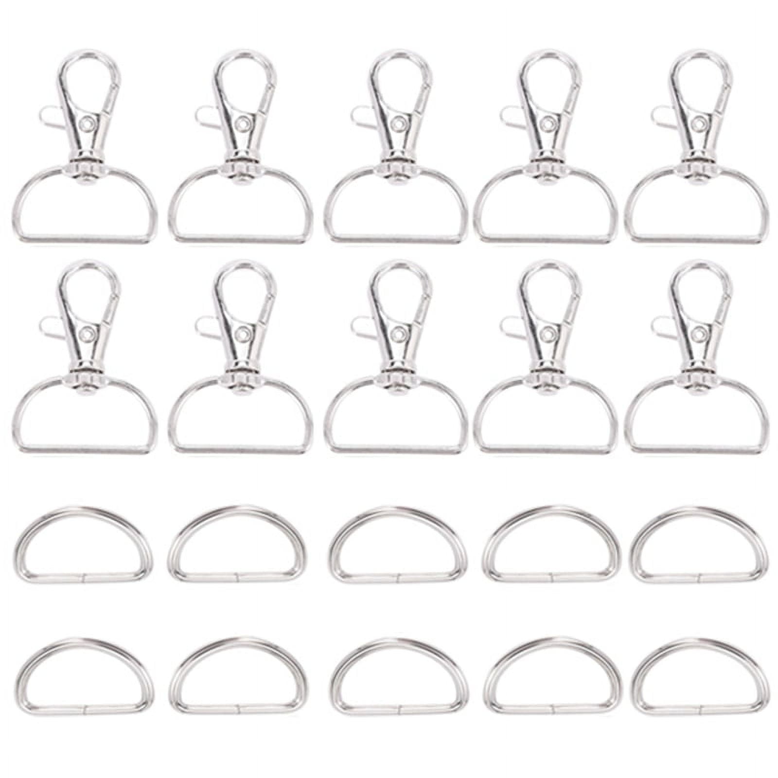 60Pcs Swivel Snap Hooks And D Rings For Lanyard Sewing Projects (1 inch ...