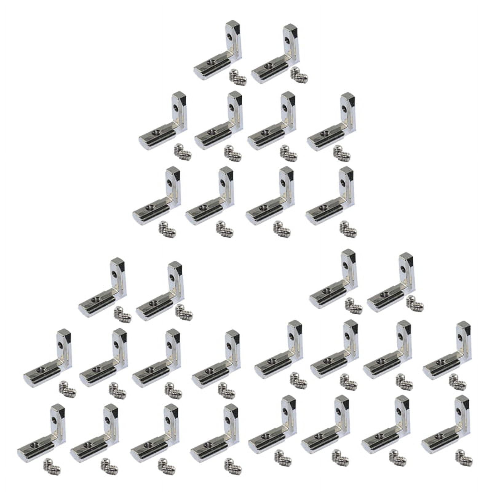 60Pcs T Slot L-Shape Interior Inside Corner Connector Joint Bracket for ...