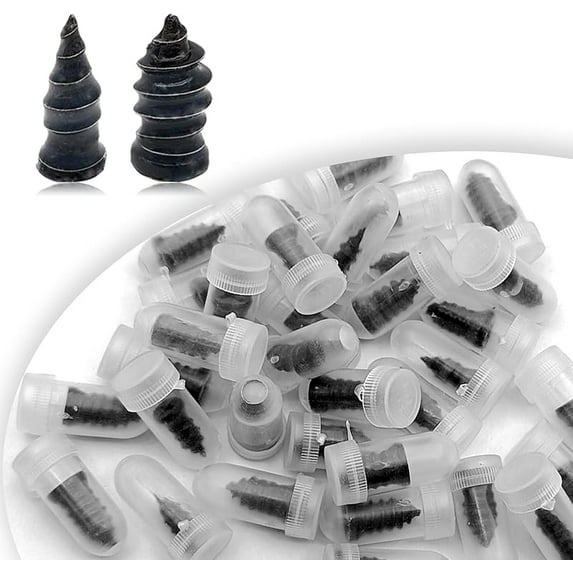 60Pcs Tire Repair Rubber Nail, Spiral Rubber Nails & Screw Plugs Tire ...