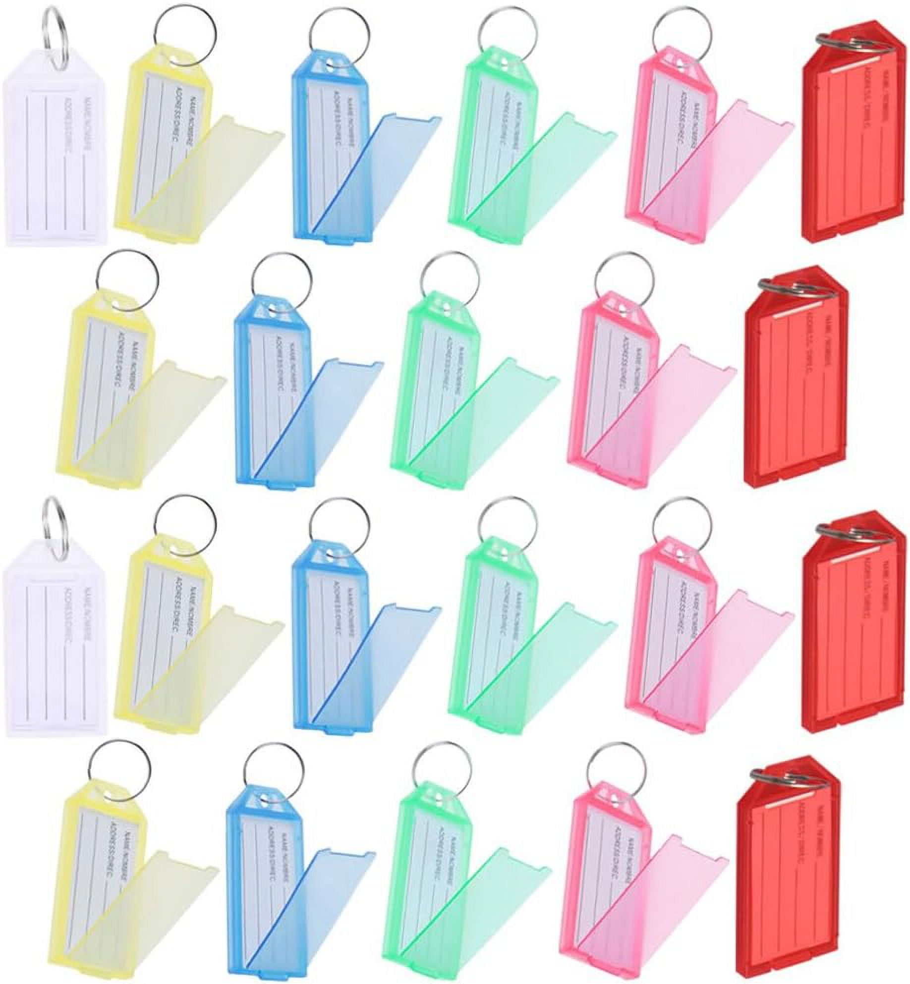 60Pcs Tough Plastic Key Tags with Split RingWindow Plastic Key Tags ...