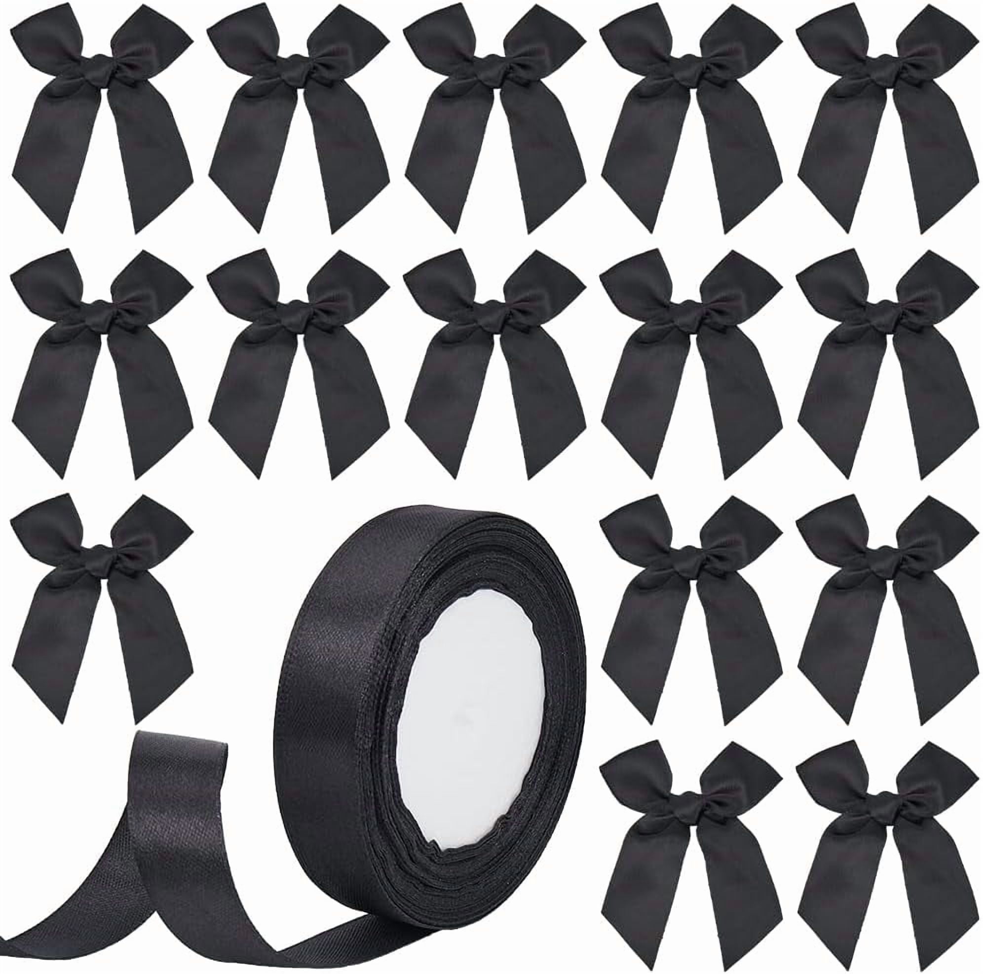60Pcs Twist Tie Bows Bulk Satin Pretied Premade Tied Decoration ...