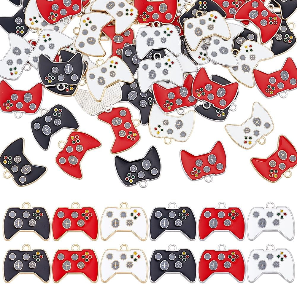 60Pcs Video Game Controller Charms 6 Styles Alloy Enamel Pendants DIY ...