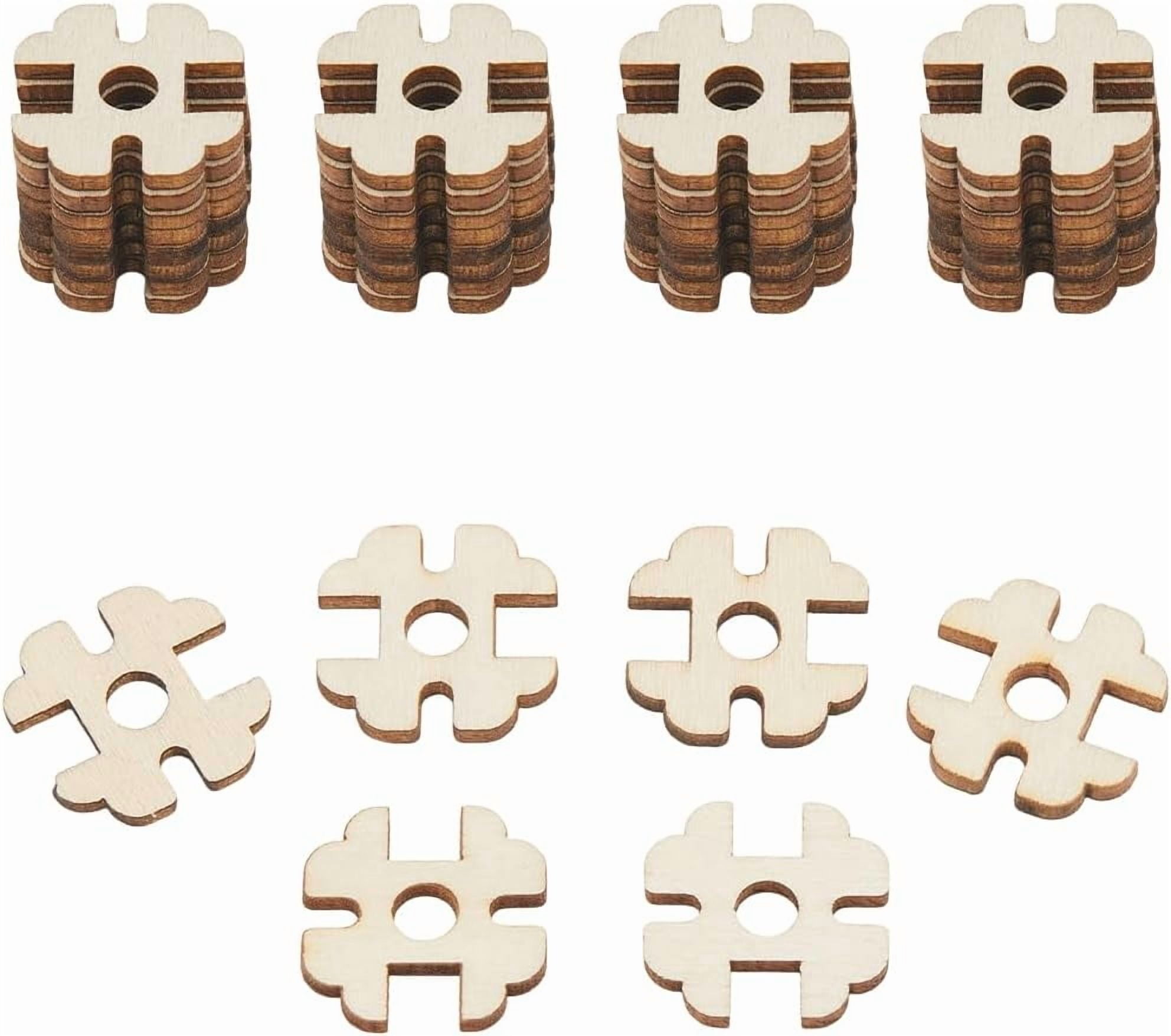 60Pcs White Irregular Shaped Wood Button Bulk Pack with One Round Hole ...
