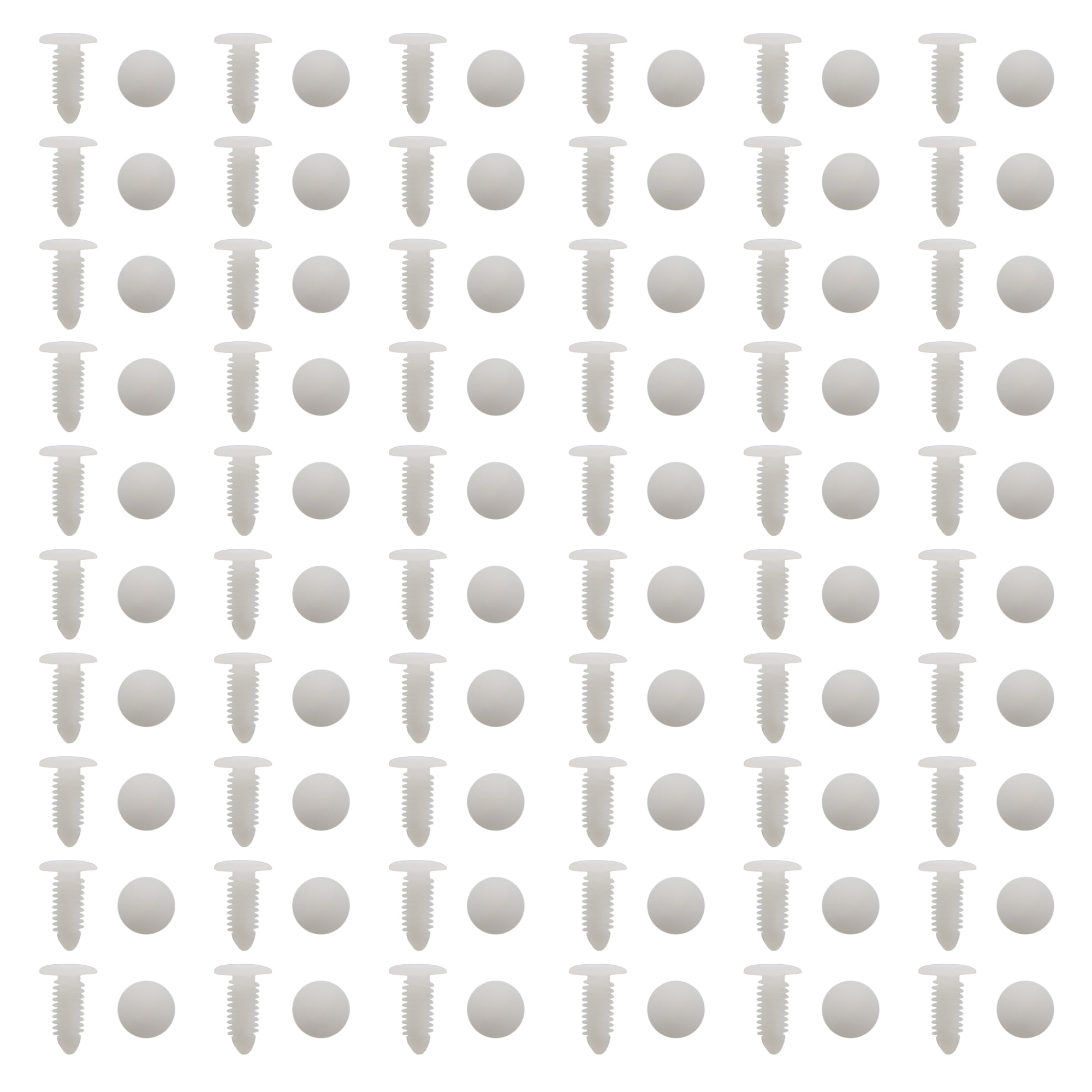 60Pcs White Plastic Rivets Splash Guard Fastener Push Type Clips 8 x 6 ...