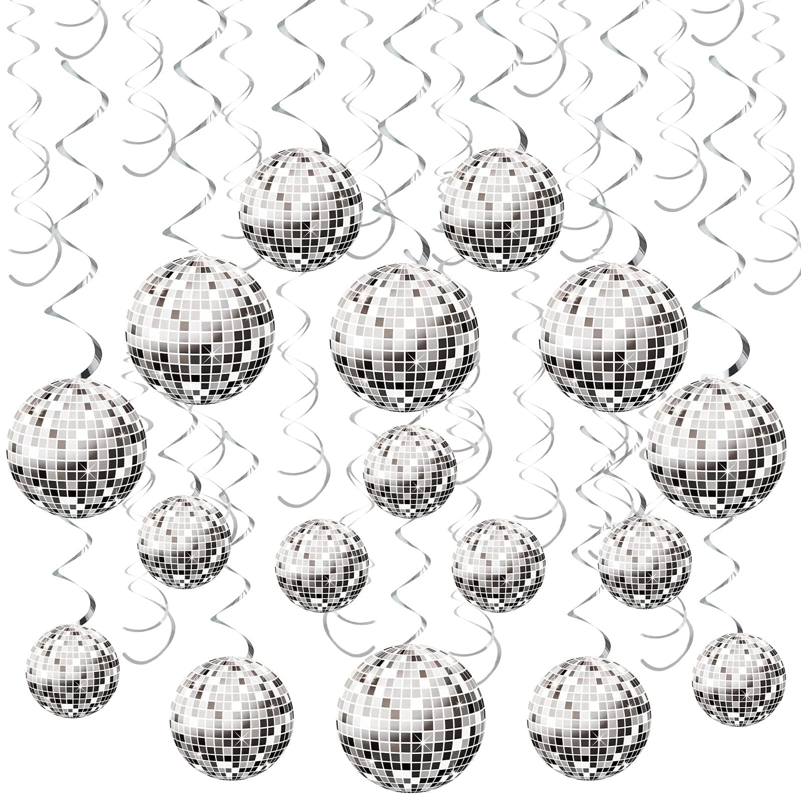 60Pieces Disco Party Decorations 70s Disco AIS1 Ball Hanging Disco ...