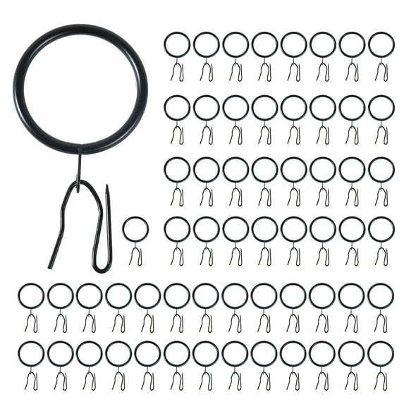 60Pieces Metal Drapery Rings and Hooks Ideal for Living Room or Bedroom ...