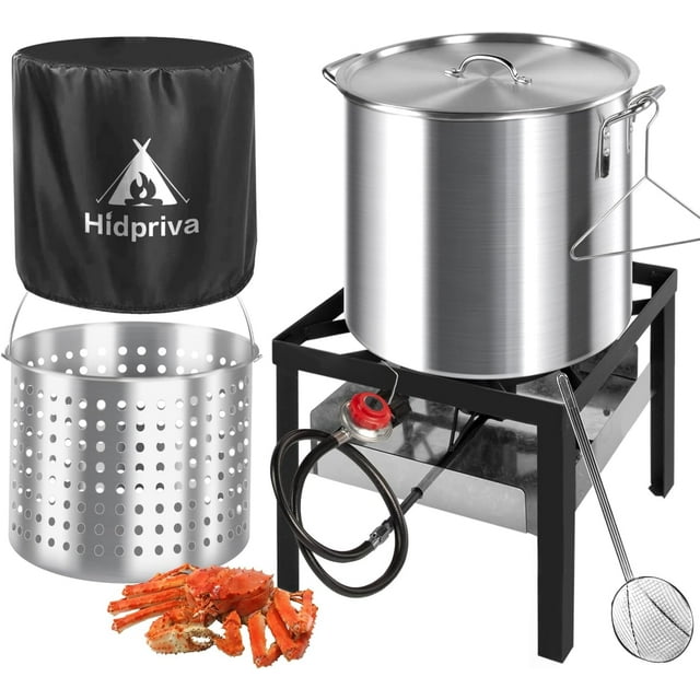 60QT Crawfish Boiler Kit, Waterproof Cover & 12-inch Skimmer, 110 ...