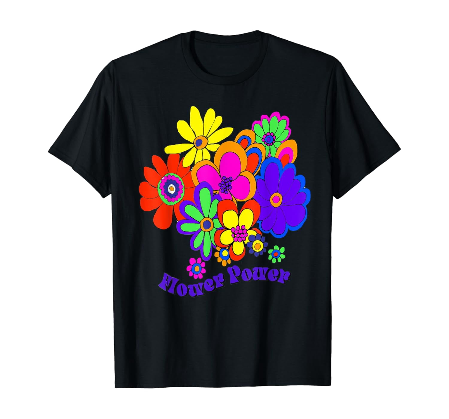 60S & 70S Retro Flower T Shirt - Walmart.com
