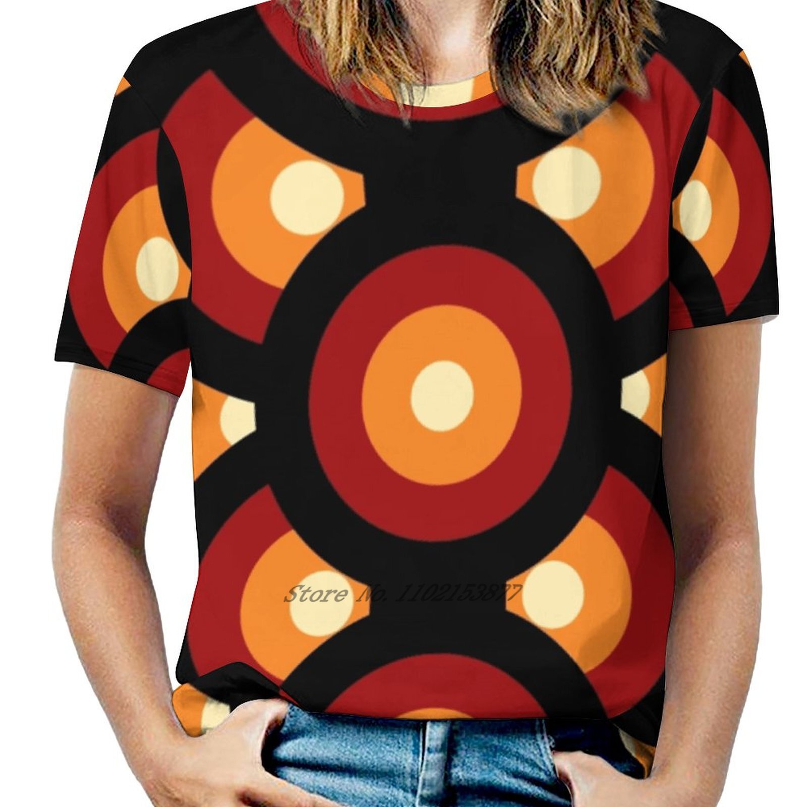 60S 70S Style Retro Vintage Mid - Century Women Print T-Shirt Summer ...