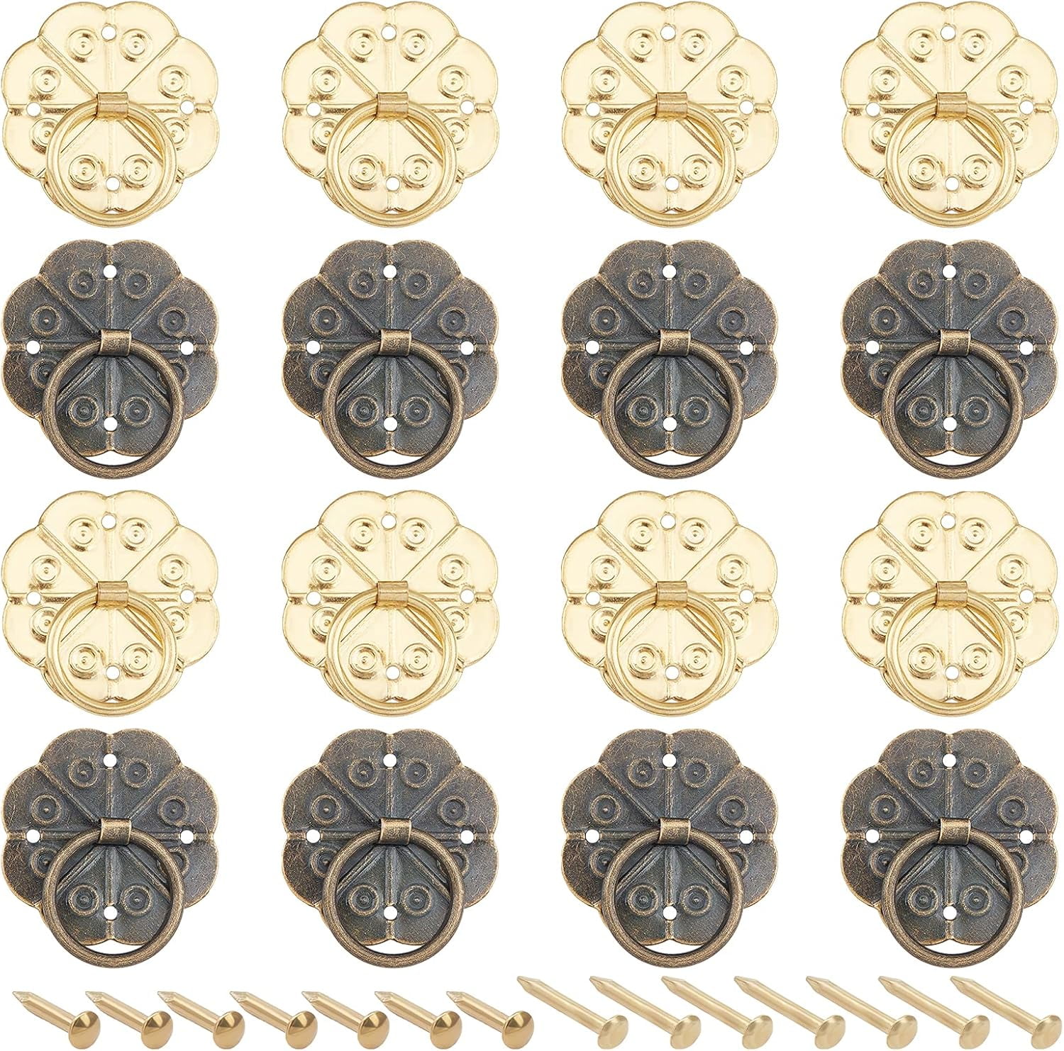 60Sets Ring Pull Cabinet Door Wrought Iron Cabinet Pulls Antique ...