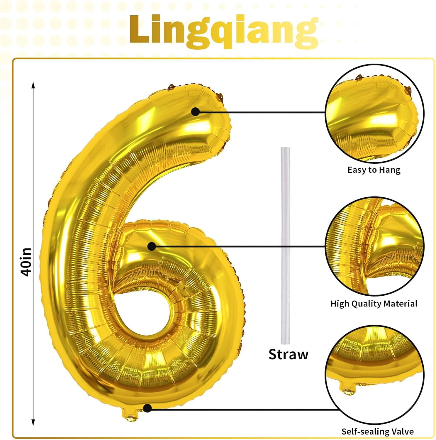 60Th Birthday Balloons Gold For Women, 40 Inch Giant Mylar Foil Number ...