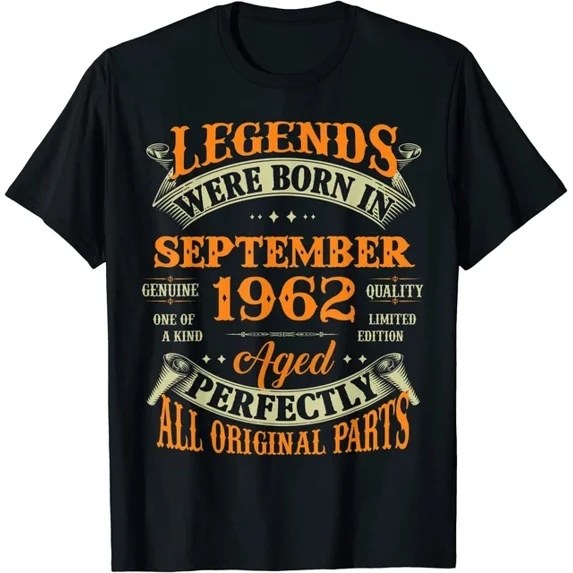 60Th Birthday Gift Legends Born In September 1962 60 Yrs Old Great T ...