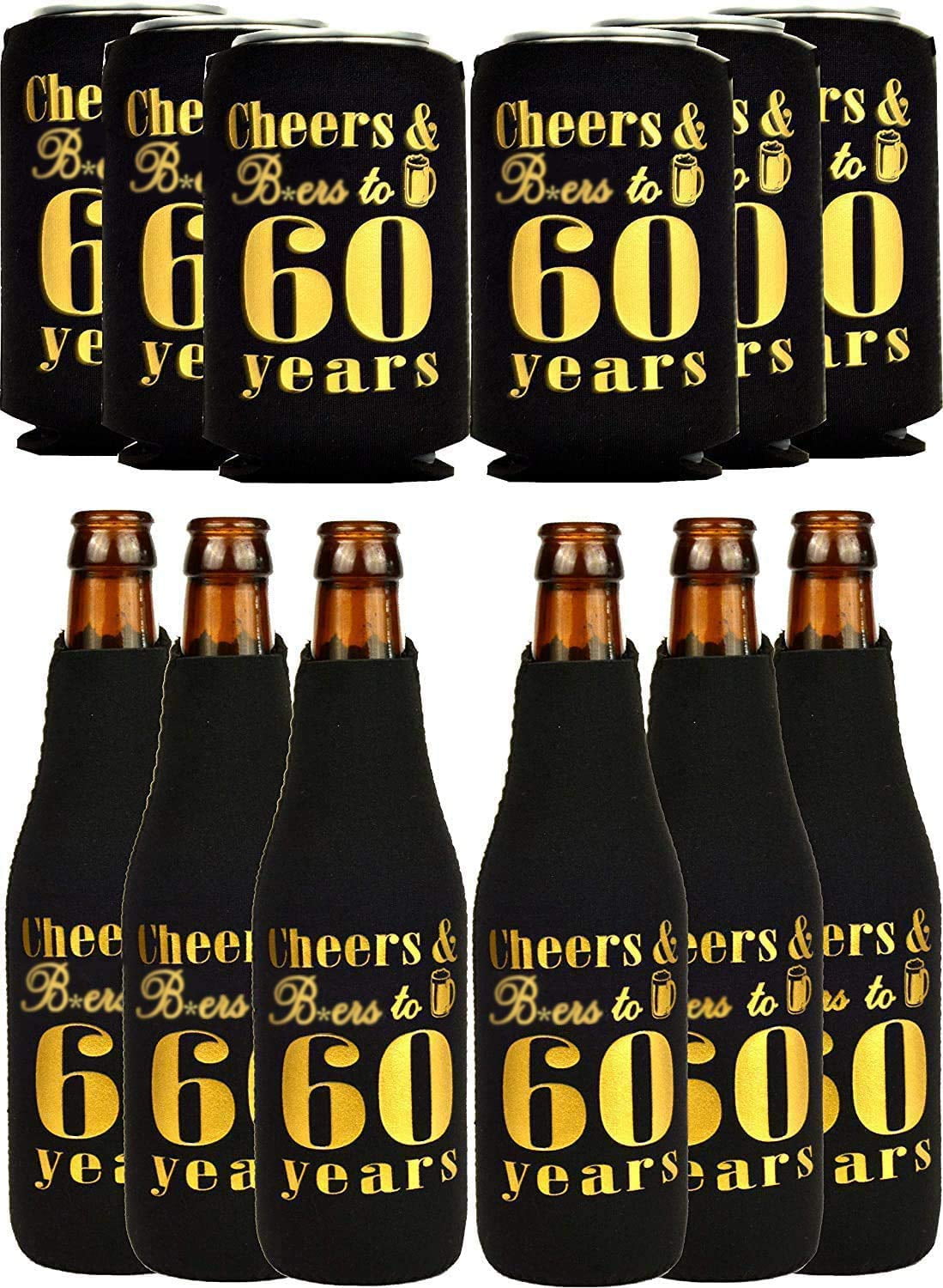 MEANT2TOBE 60th Birthday Gifts for Men, Cheers Party Supplies, 12 Can ...