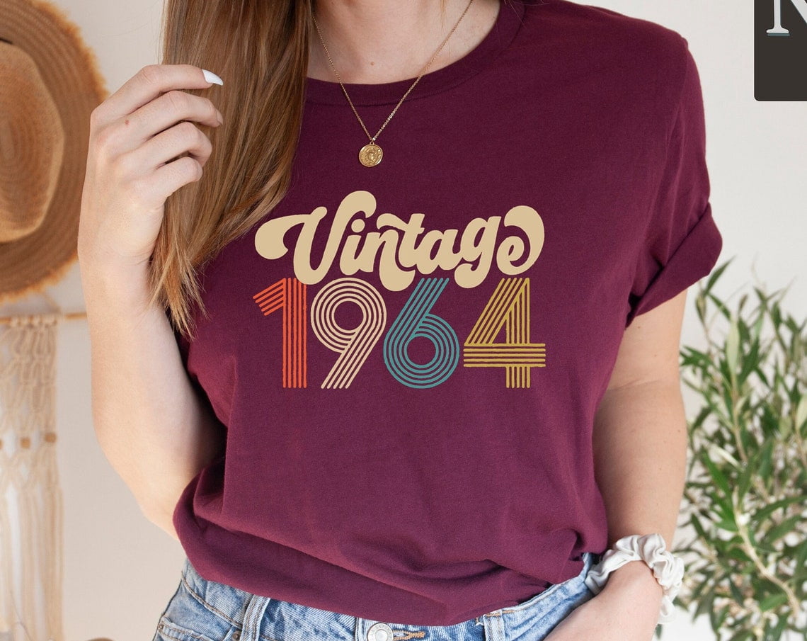 60Th Birthday Shirt For Women,60Th Birthday Tshirt Men, Vintage 1965 ...