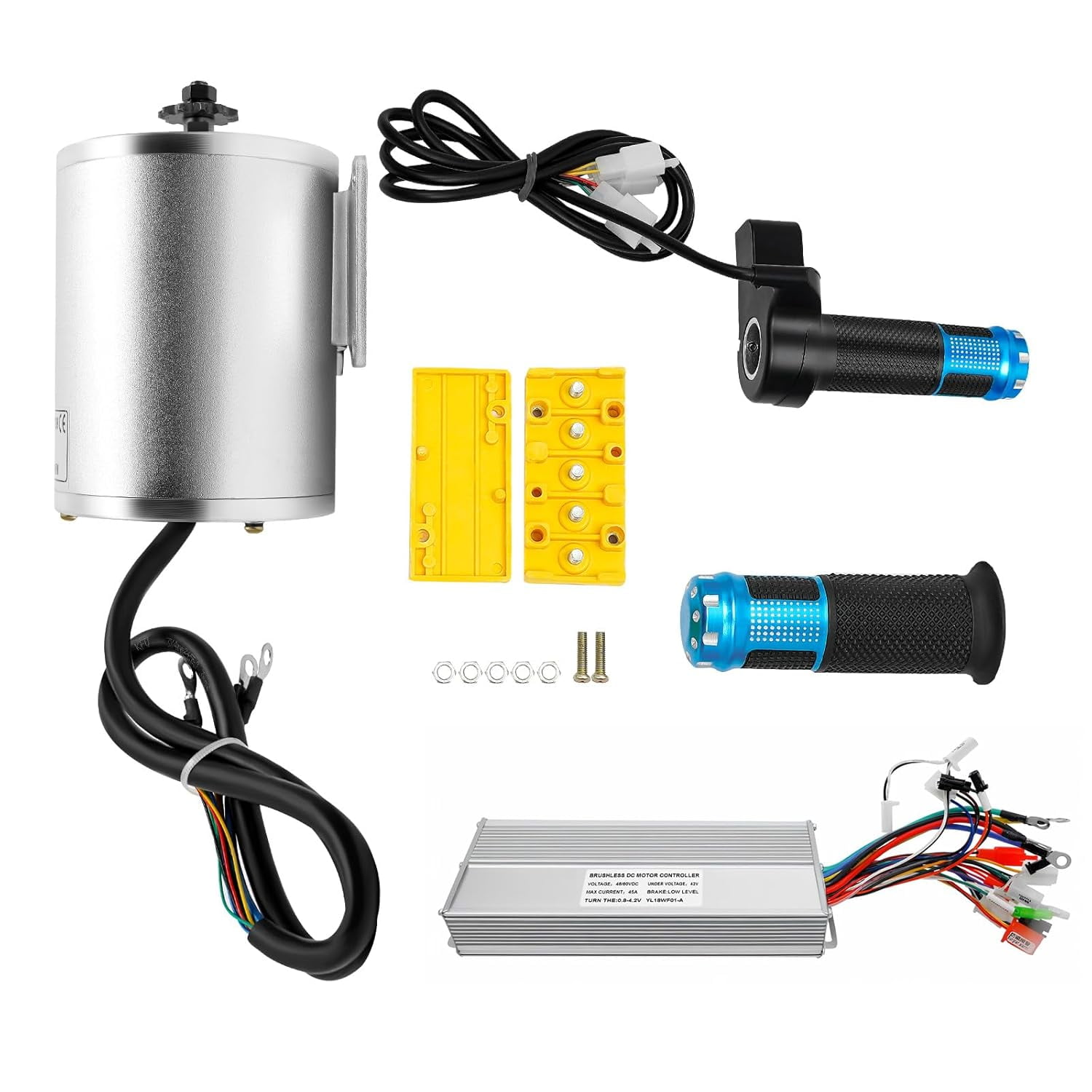 60V 2000W BLDC Motor Kit, High-Speed 4300RPM Brushless Controller with 45A MOSFET, for Electric ...