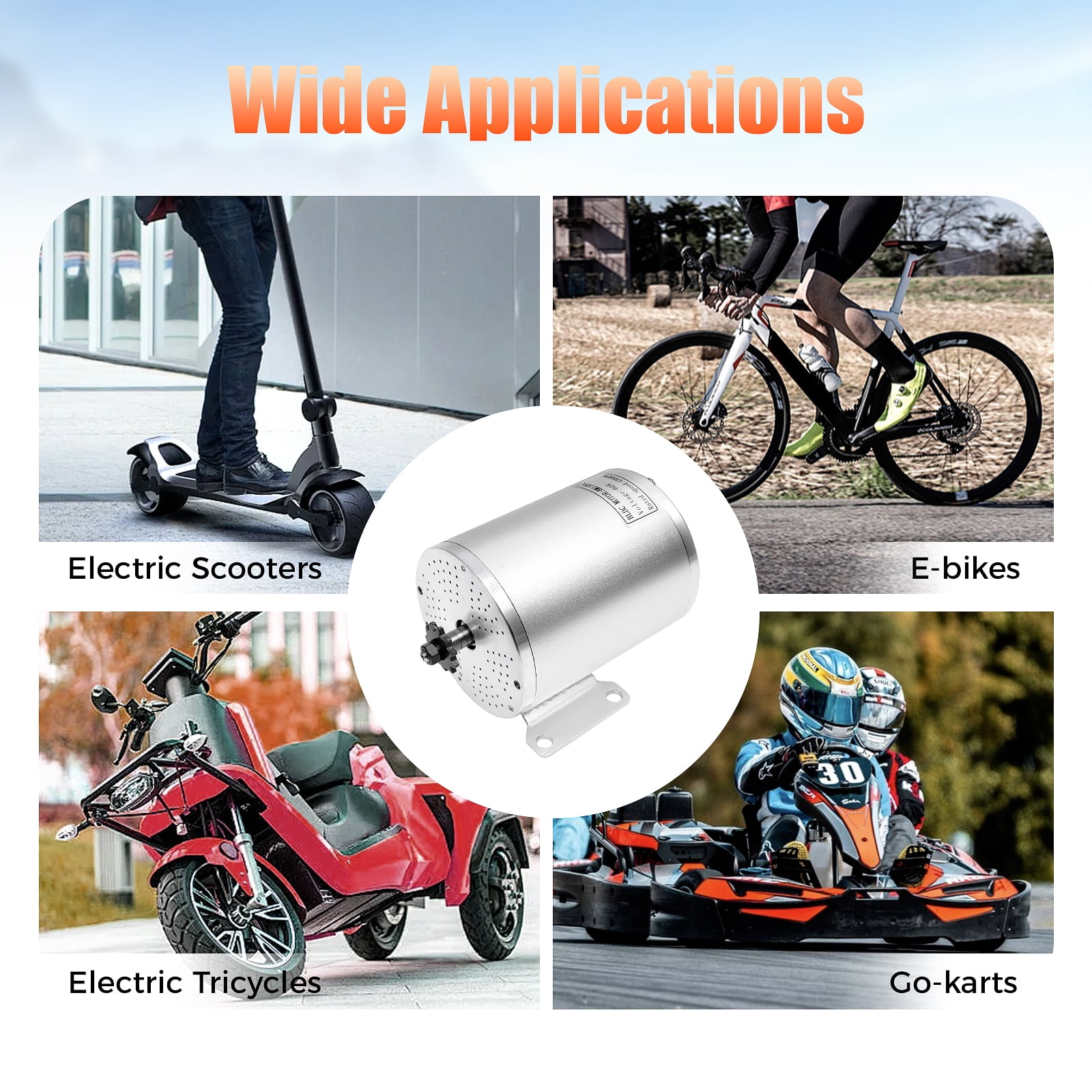 60V 2000W Brushless Motor & Controller Kit for Electric Scooters ...