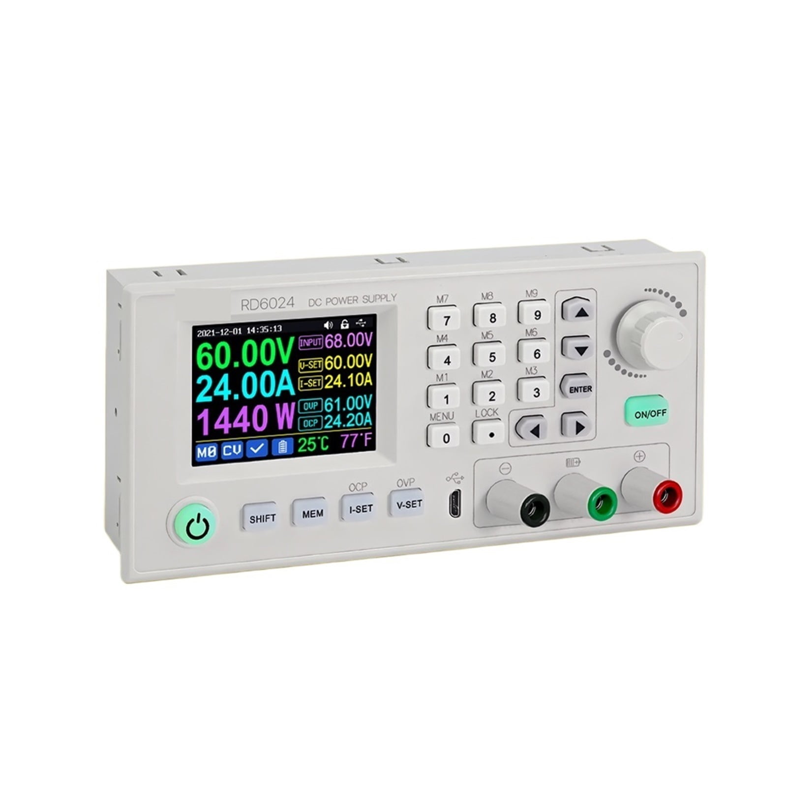 60V 24A USB Color Display Screen DC Adjustable Step Down Voltage Bench ...