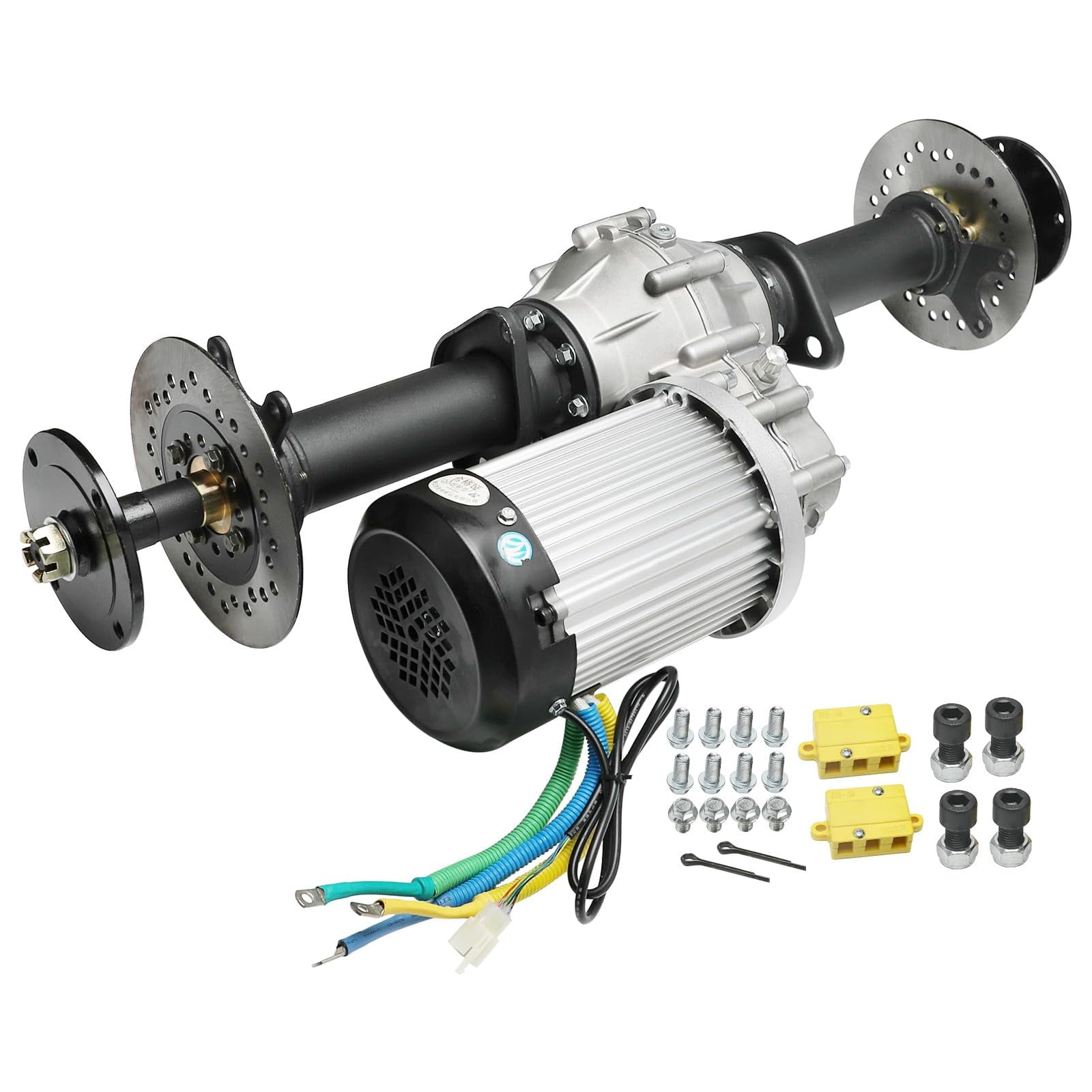 60V 2500W Brushless Differential Motor Kit with Dual Axles – 32" Rear ...