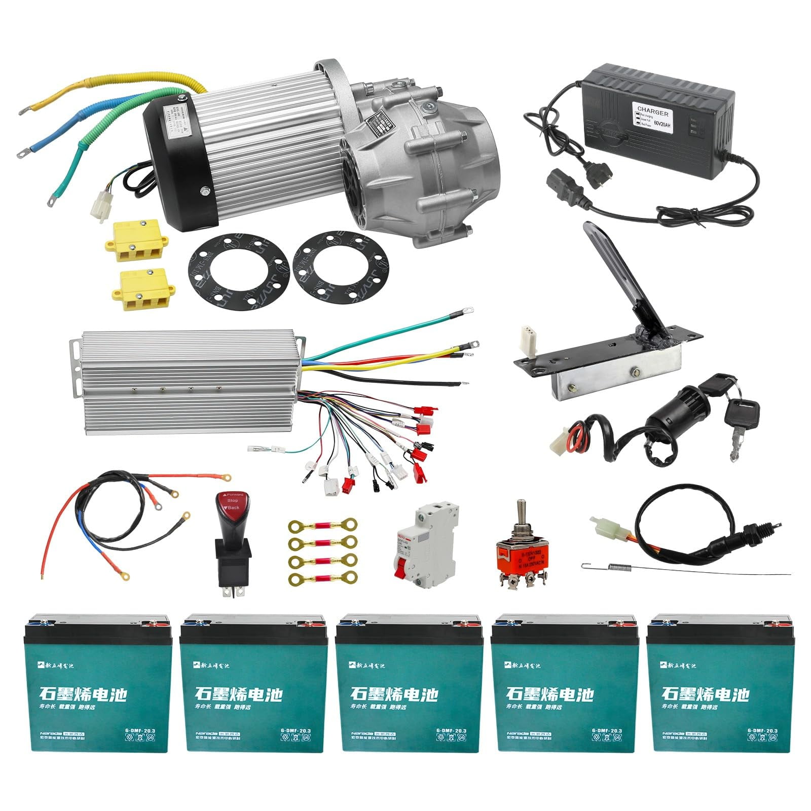 60V 2500W Electric Brushless DC Motor Kit 5000RPM with Differential ...