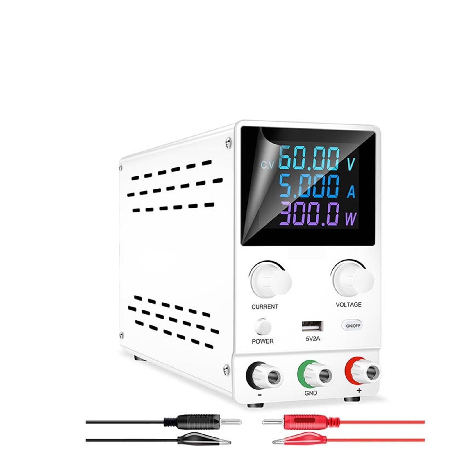 60V 5A 300W Adjustable DC Power Supply LED Digital Lab Programmable Bench Power Source ...