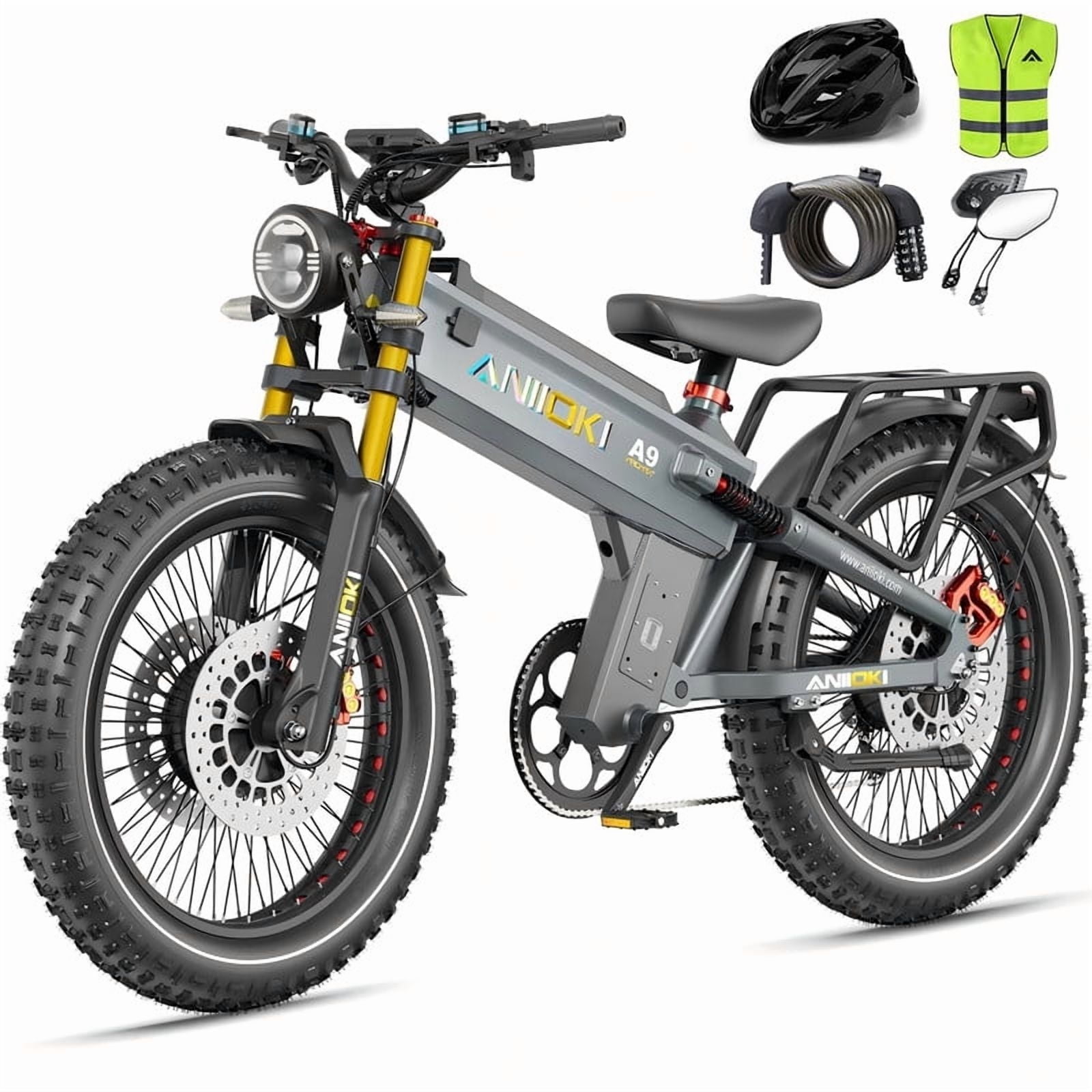 60V 80Ah Battery ANIIOKI A9 Pro Max,6000W(Peak)Dual Motor Ebike, 45+MPH ...