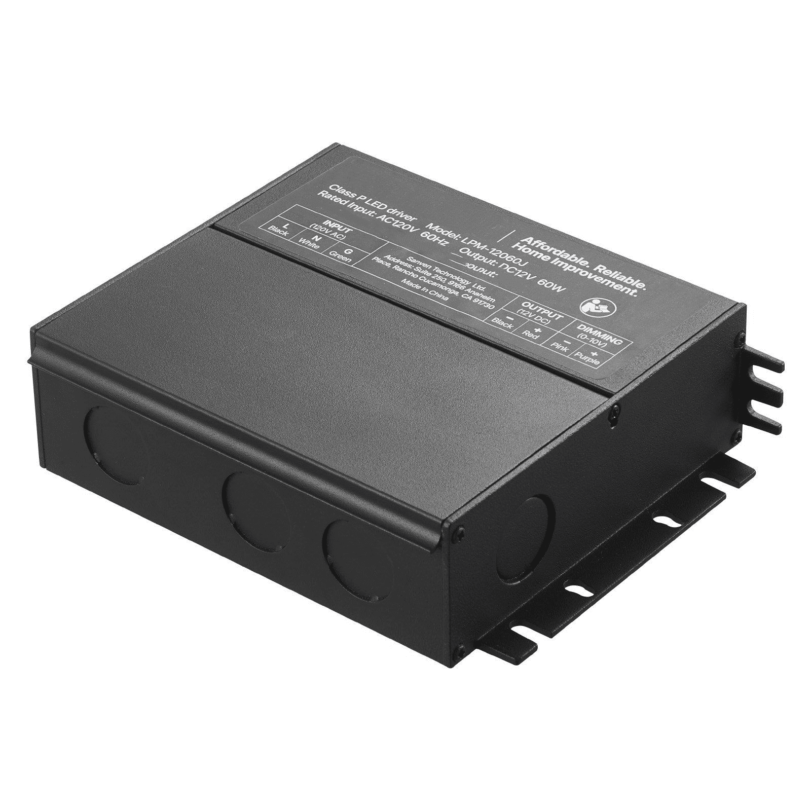 60W 12V Dimmable LED Driver - AC to DC Power Supply Transformer ...