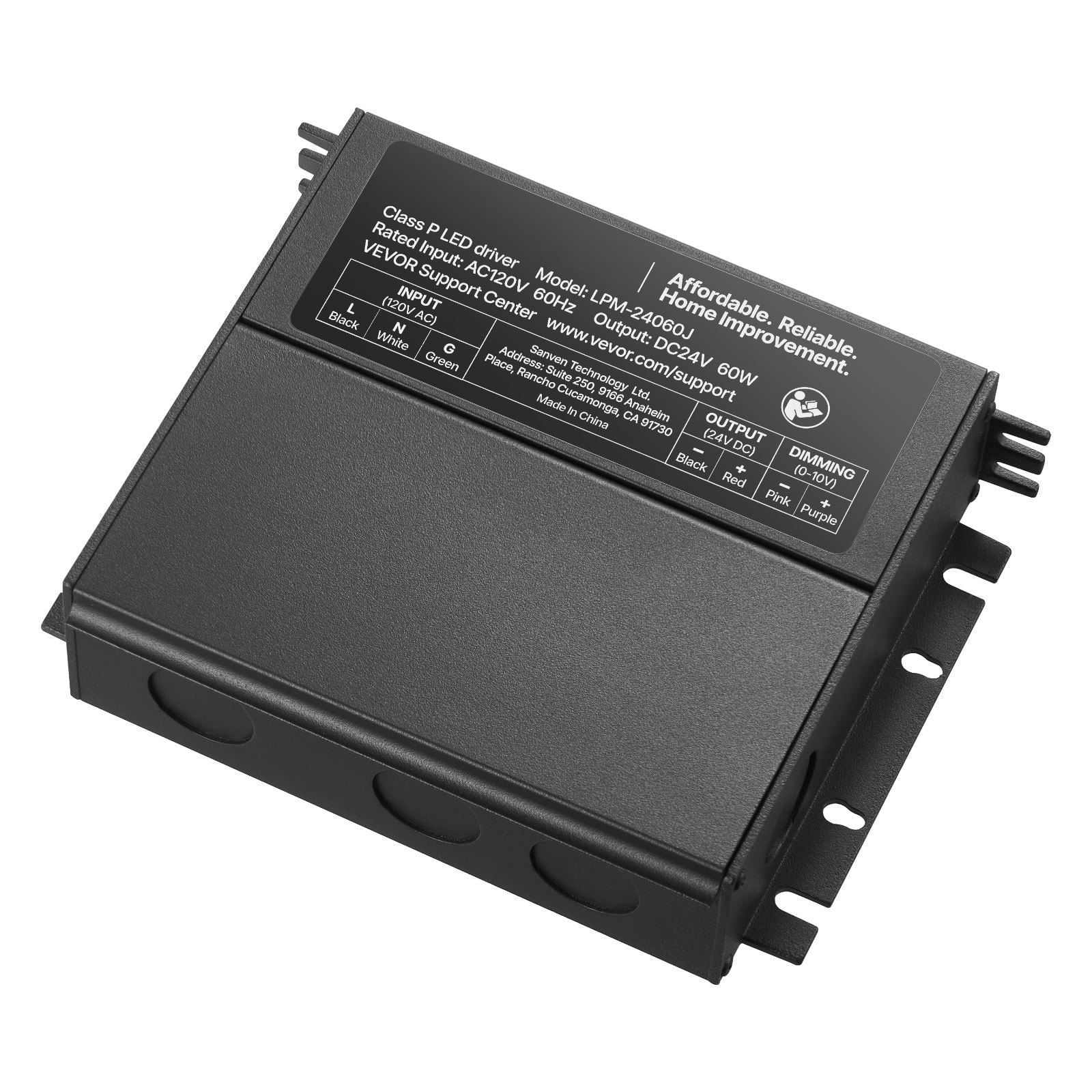 60W 24V Dimmable LED Driver AC to DC Power Supply Transformer Constant ...