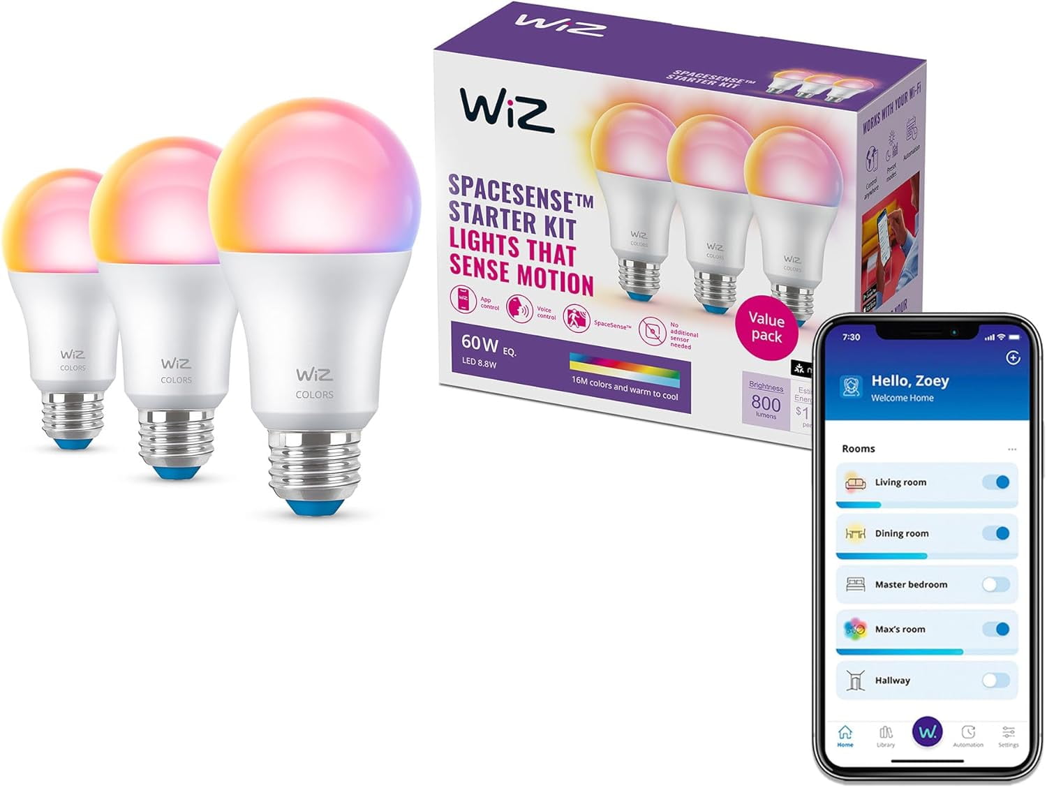 60W A19 LED Smart Light Bulbs - Connects to Your Wi-Fi - E26 Smart Bulb ...