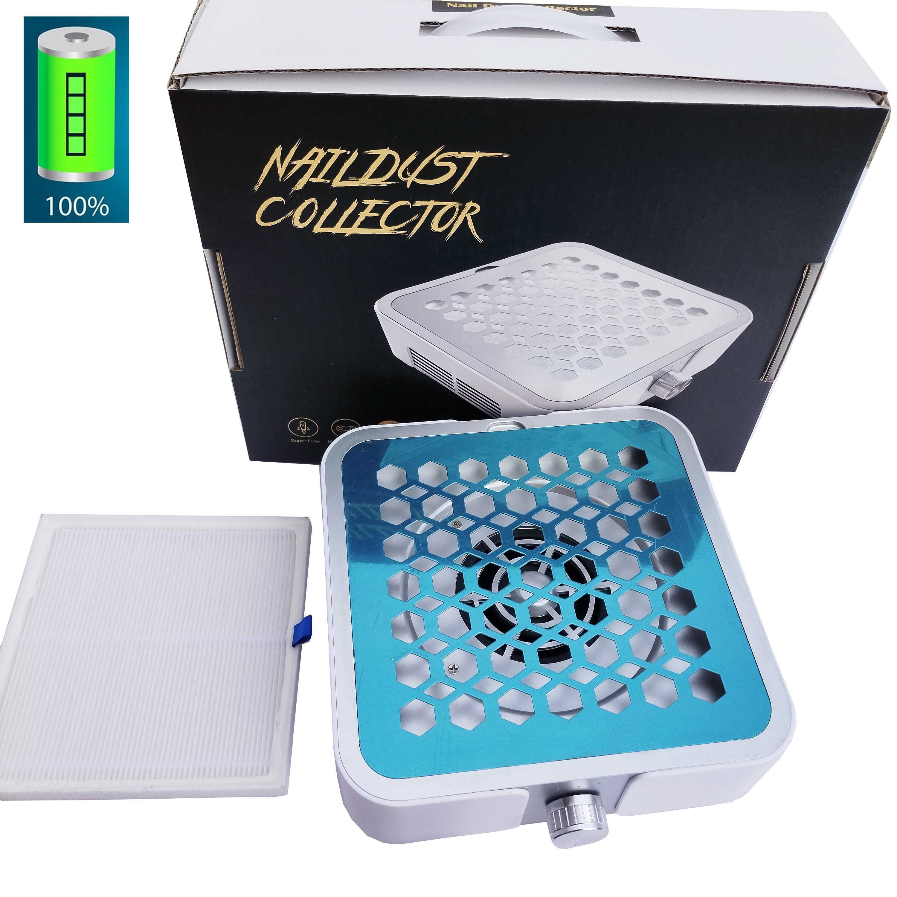 60W Big Suction Nail Vacuum Dust Collector Plug In Rechargeable Nail ...